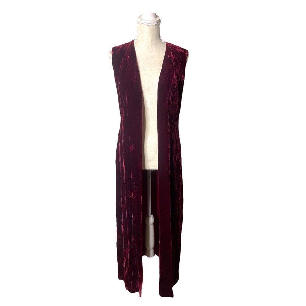 Vintagered Velvet Floor Length Duster - Gem
